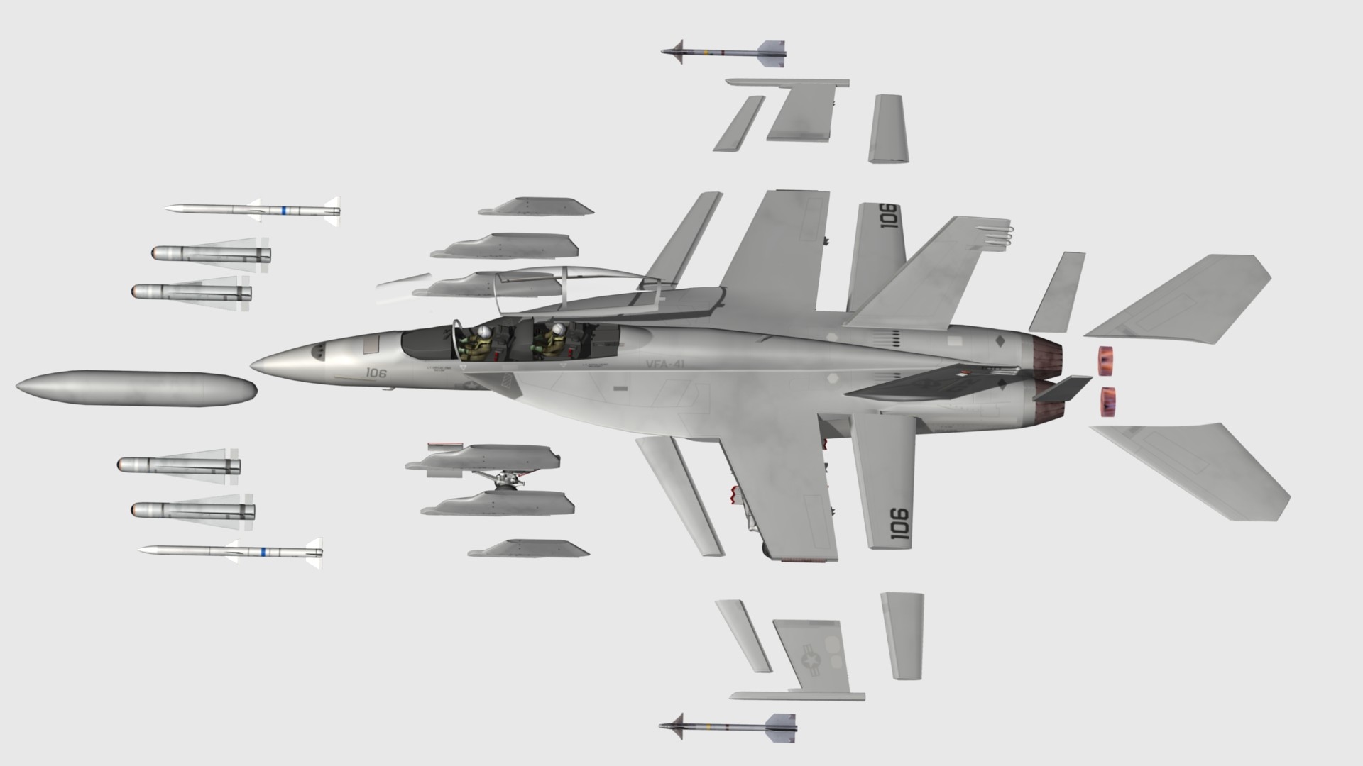 Super hornet fa18f 3D model - TurboSquid 1307613