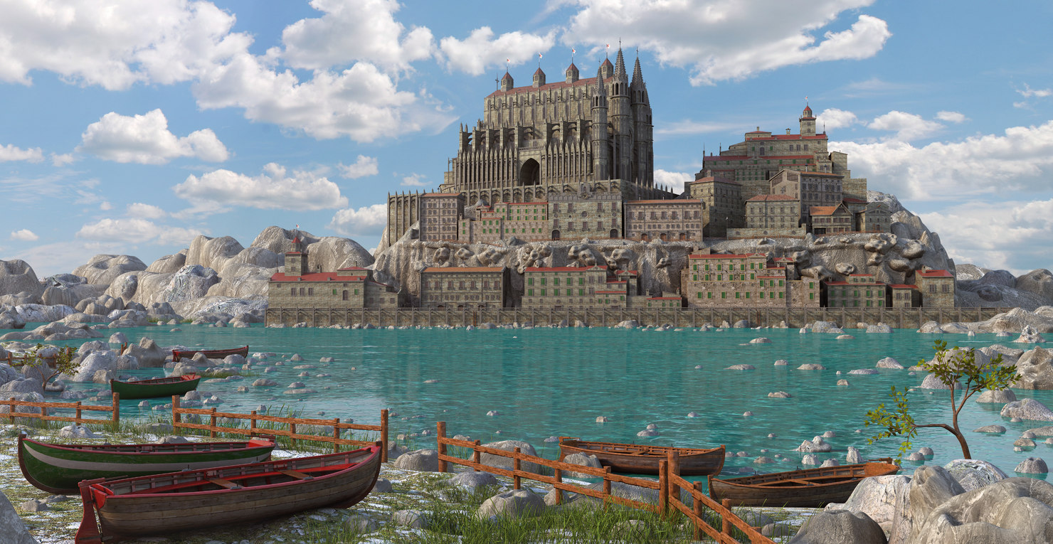 3D model fantasy medieval town - TurboSquid 1307805