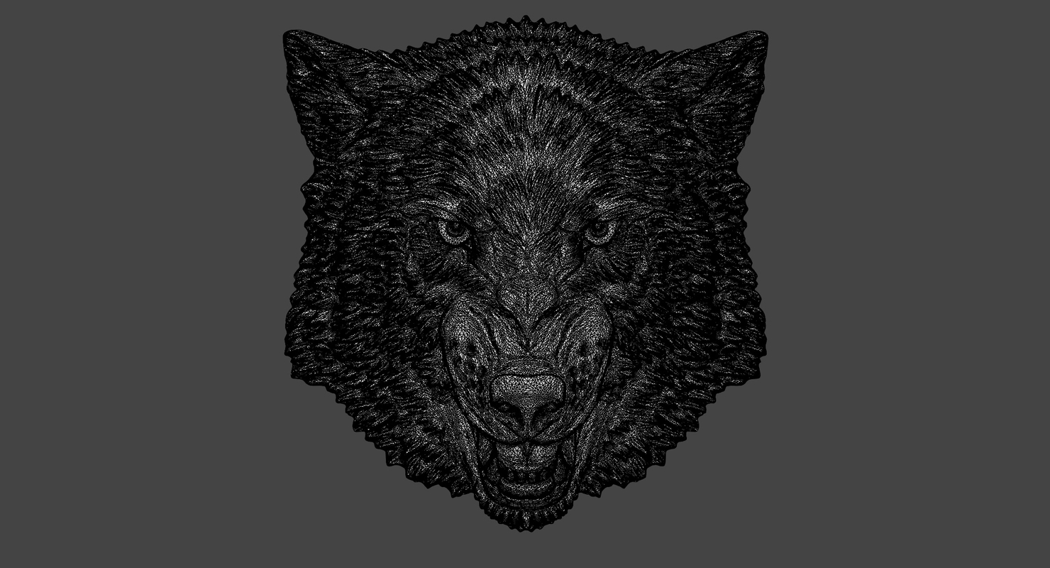 Angry wolf relief face 3D model - TurboSquid 1307845