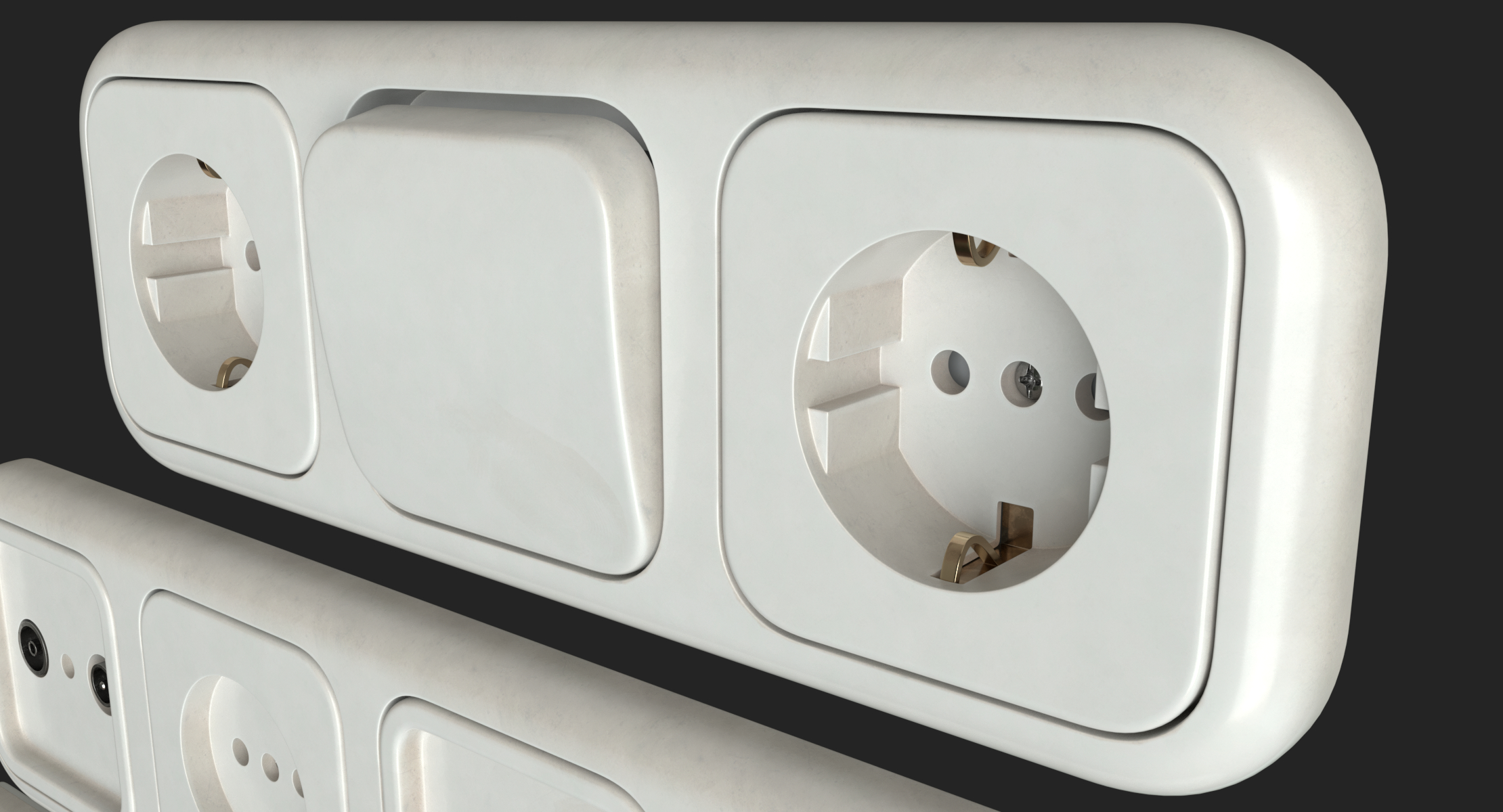 Modello 3D Set interruttori luce e prese elettriche (EU) - TurboSquid ...