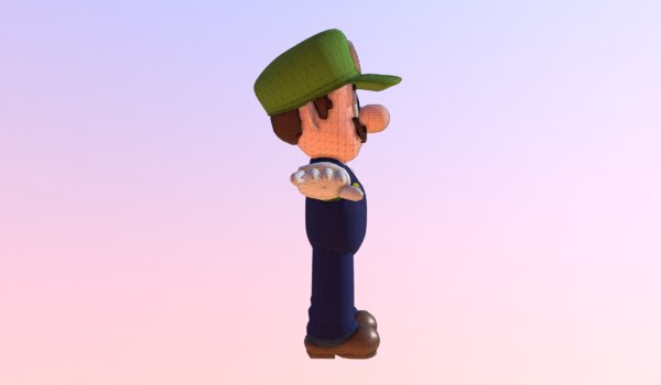 modelo 3d Super Mario: Luigi T-pose gratis - TurboSquid 1308288