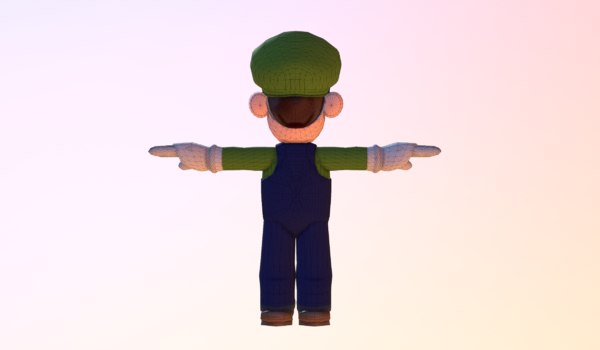 modelo 3d Super Mario: Luigi T-pose gratis - TurboSquid 1308288
