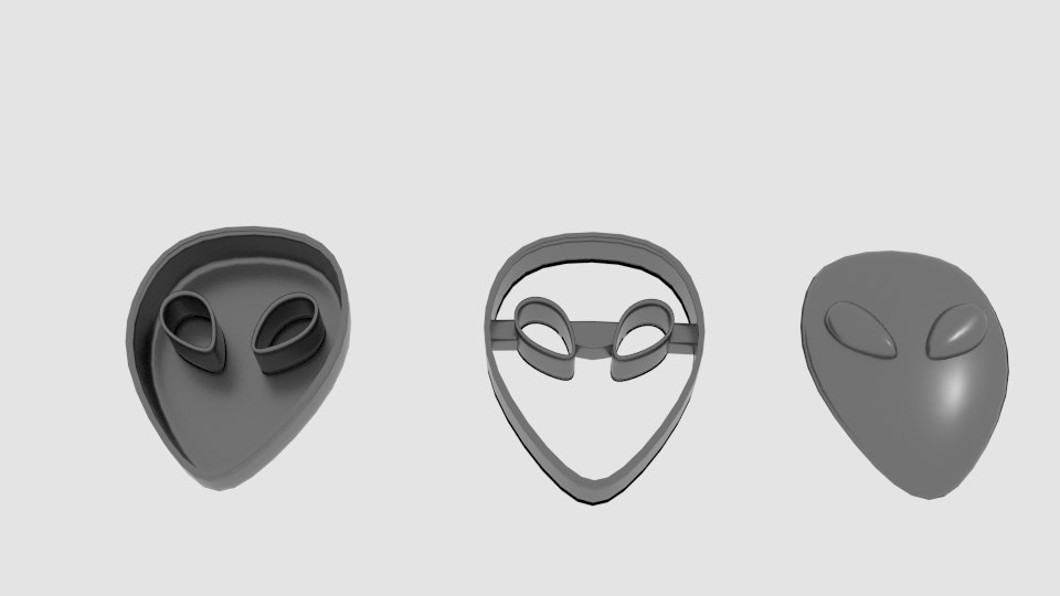 Alien head cookie cutter 3D model - TurboSquid 1308300