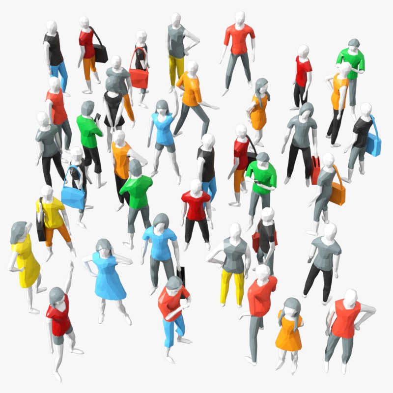 Posed people crowd 3D - TurboSquid 1309582
