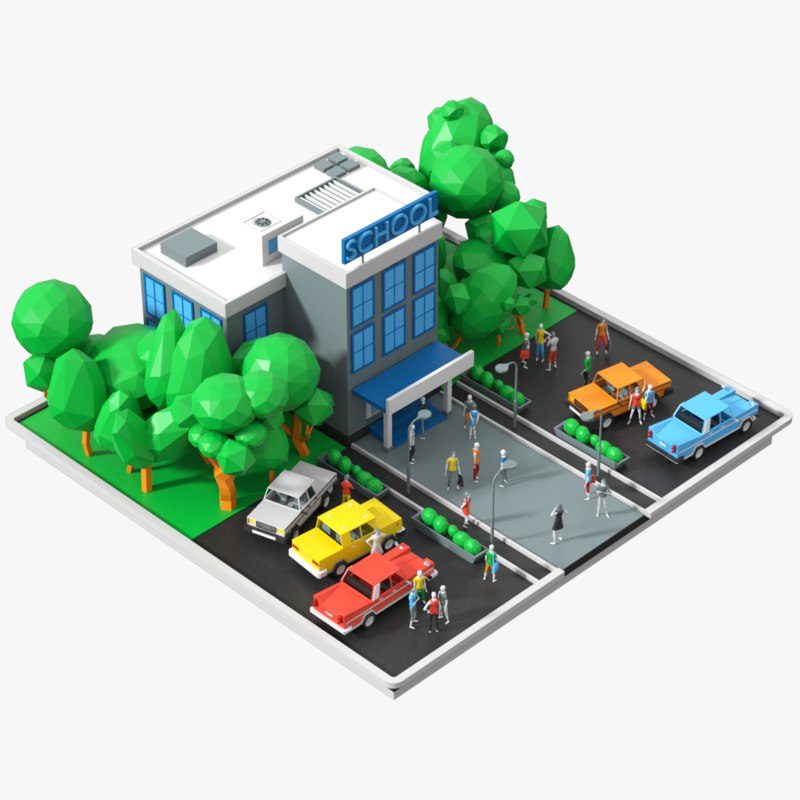 3D school building model - TurboSquid 1309585