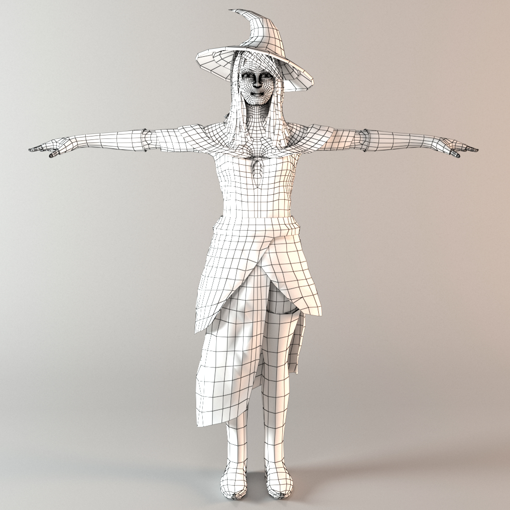 3D witch female character modeled - TurboSquid 1309730