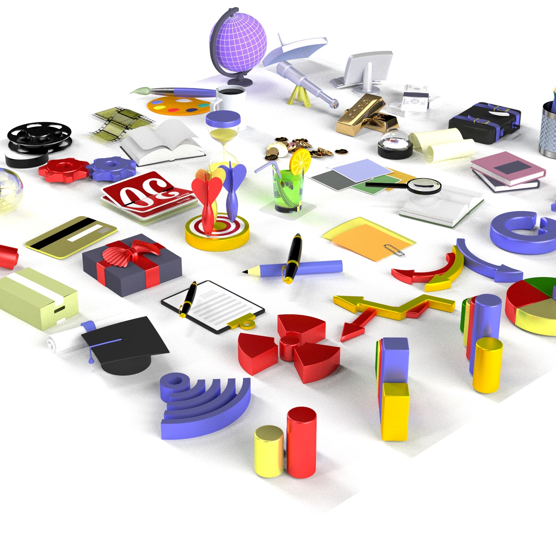 Icons business 3D - TurboSquid 1310011