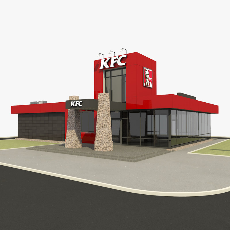 3D kfc modern restaurant drive model - TurboSquid 1310788