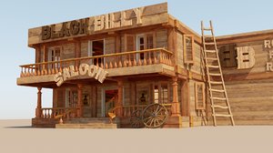 old west saloon 3d model