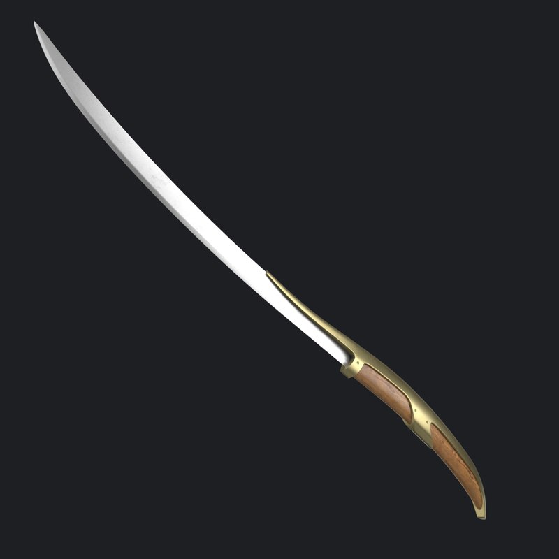 Elvish blade metallic 3D model - TurboSquid 1311041