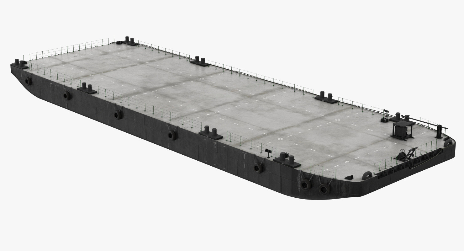 3D flat barge model - TurboSquid 1311275