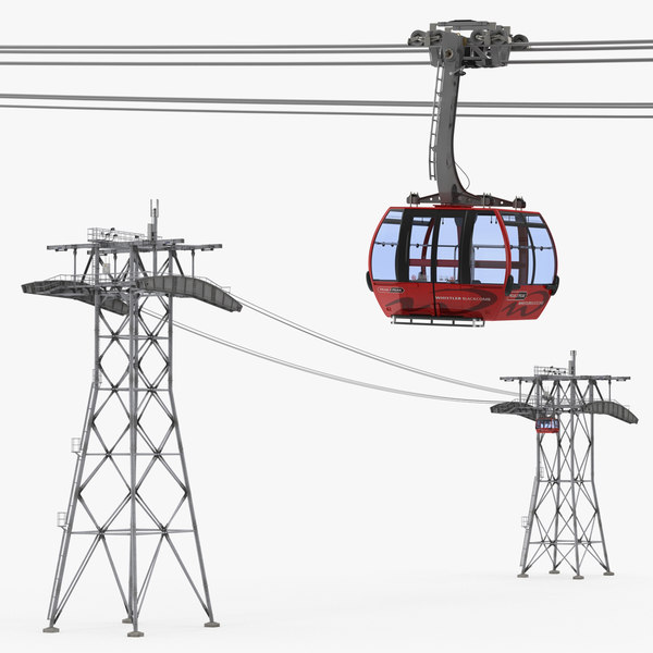 3d model of cartoon aerial tramway