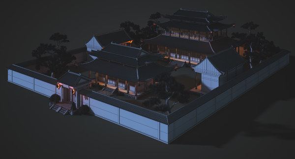 Chinese palace night 3D model - TurboSquid 1311832