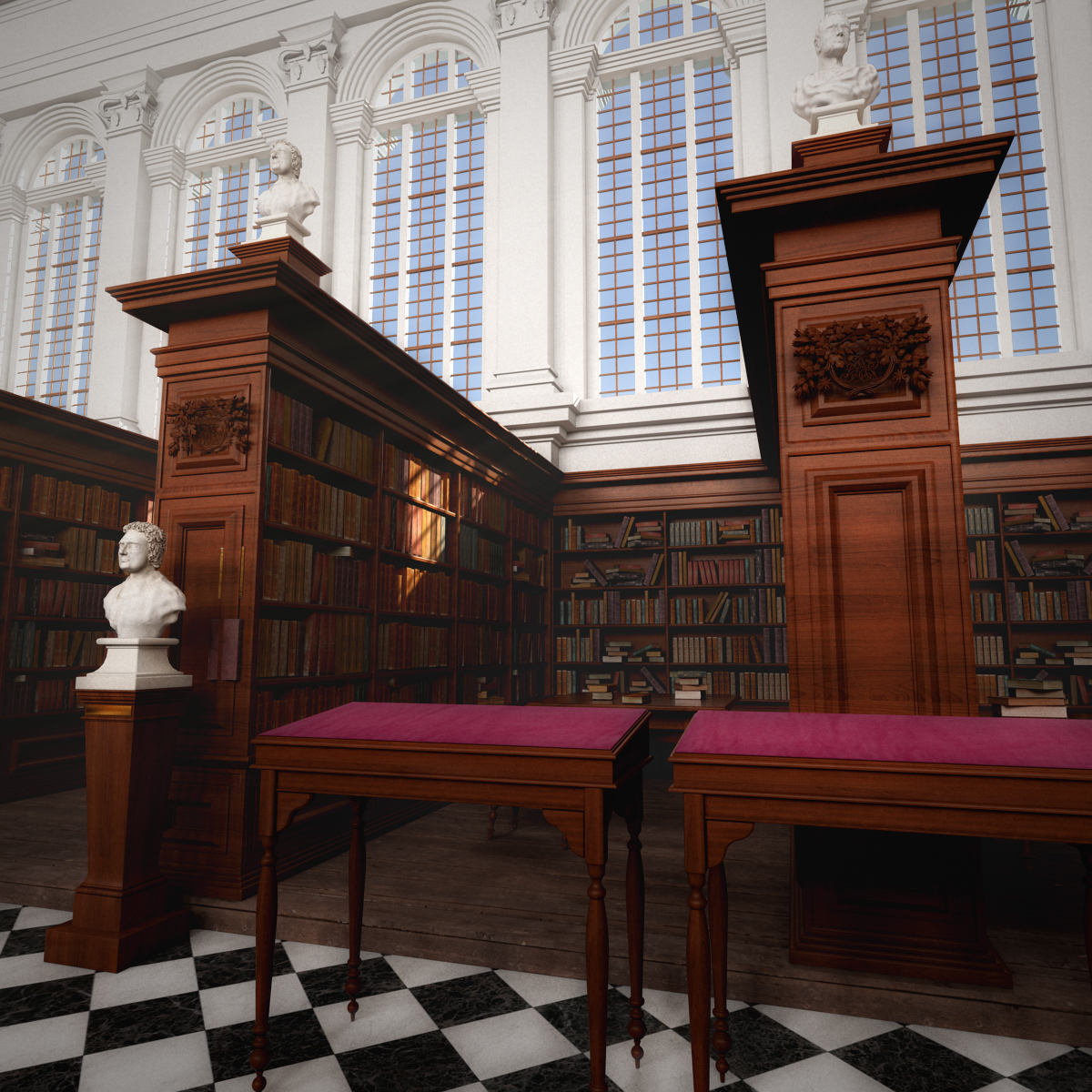 3D model retro library - TurboSquid 1312314