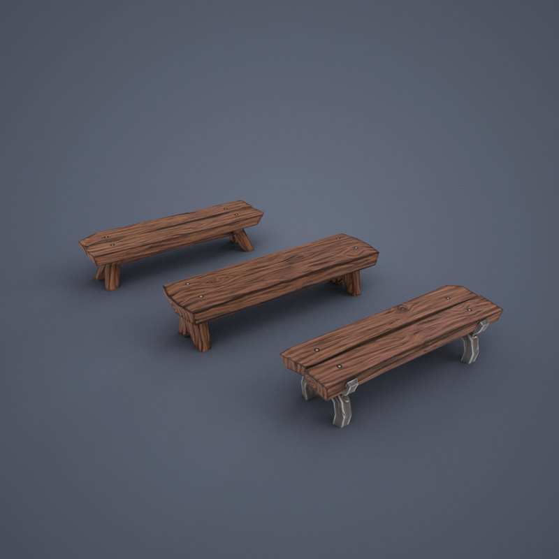 Wooden benches 3D model - TurboSquid 1312323