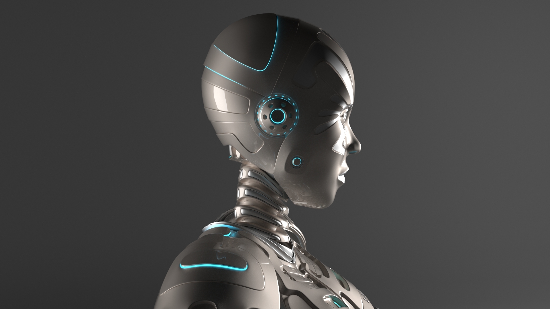 3D lady robot rigged character - TurboSquid 1312335
