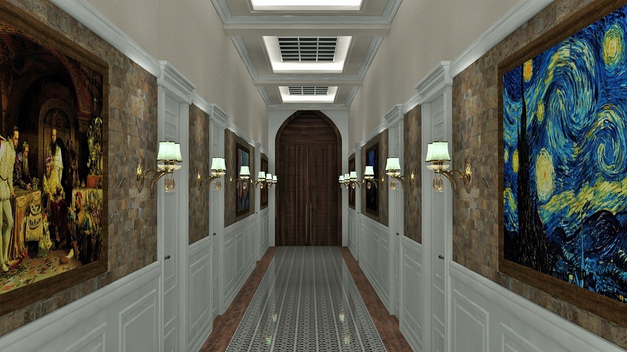 Classic corridor 3D model - TurboSquid 1312825