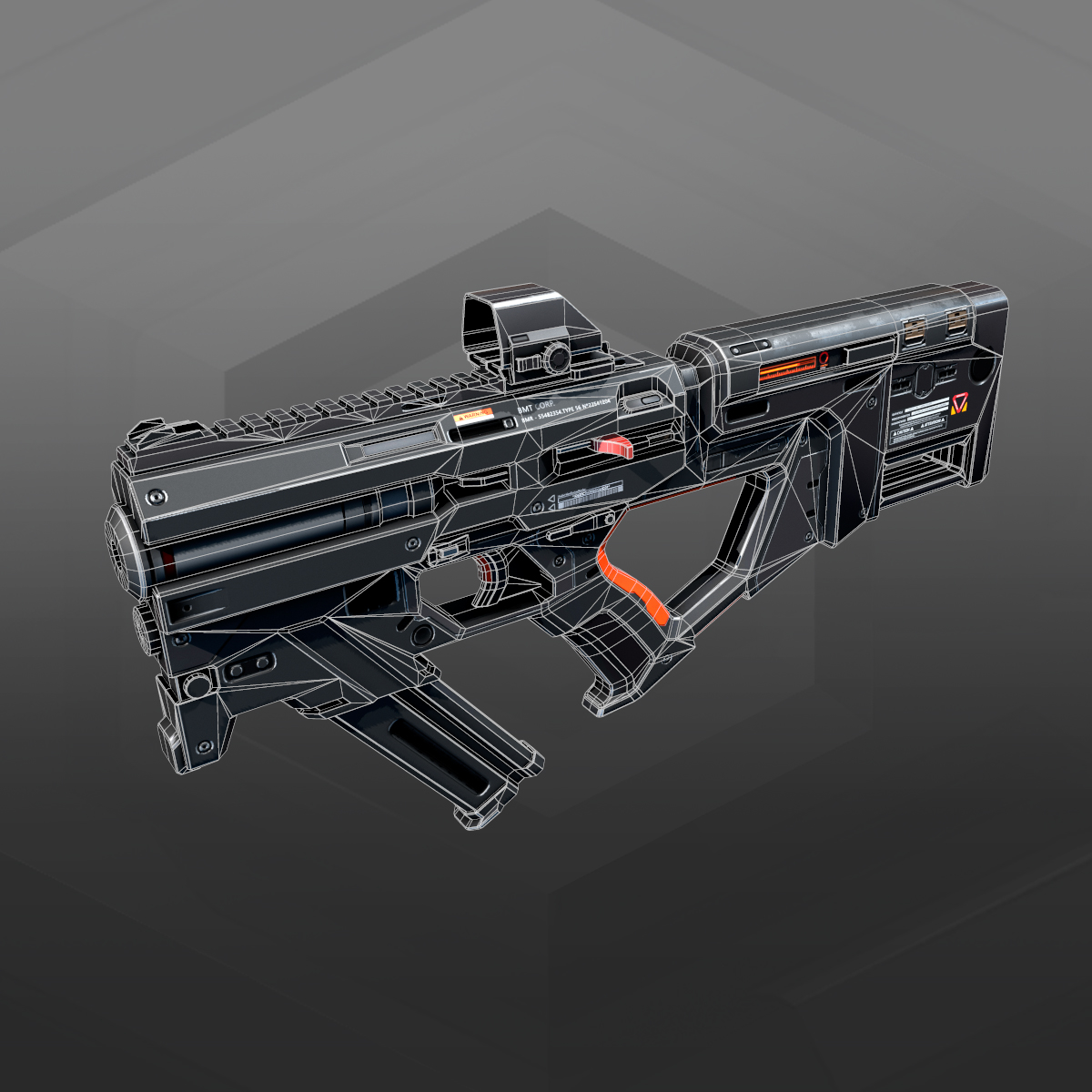 SF Compact MachineGun AK4 3D-Modell - TurboSquid 1313055