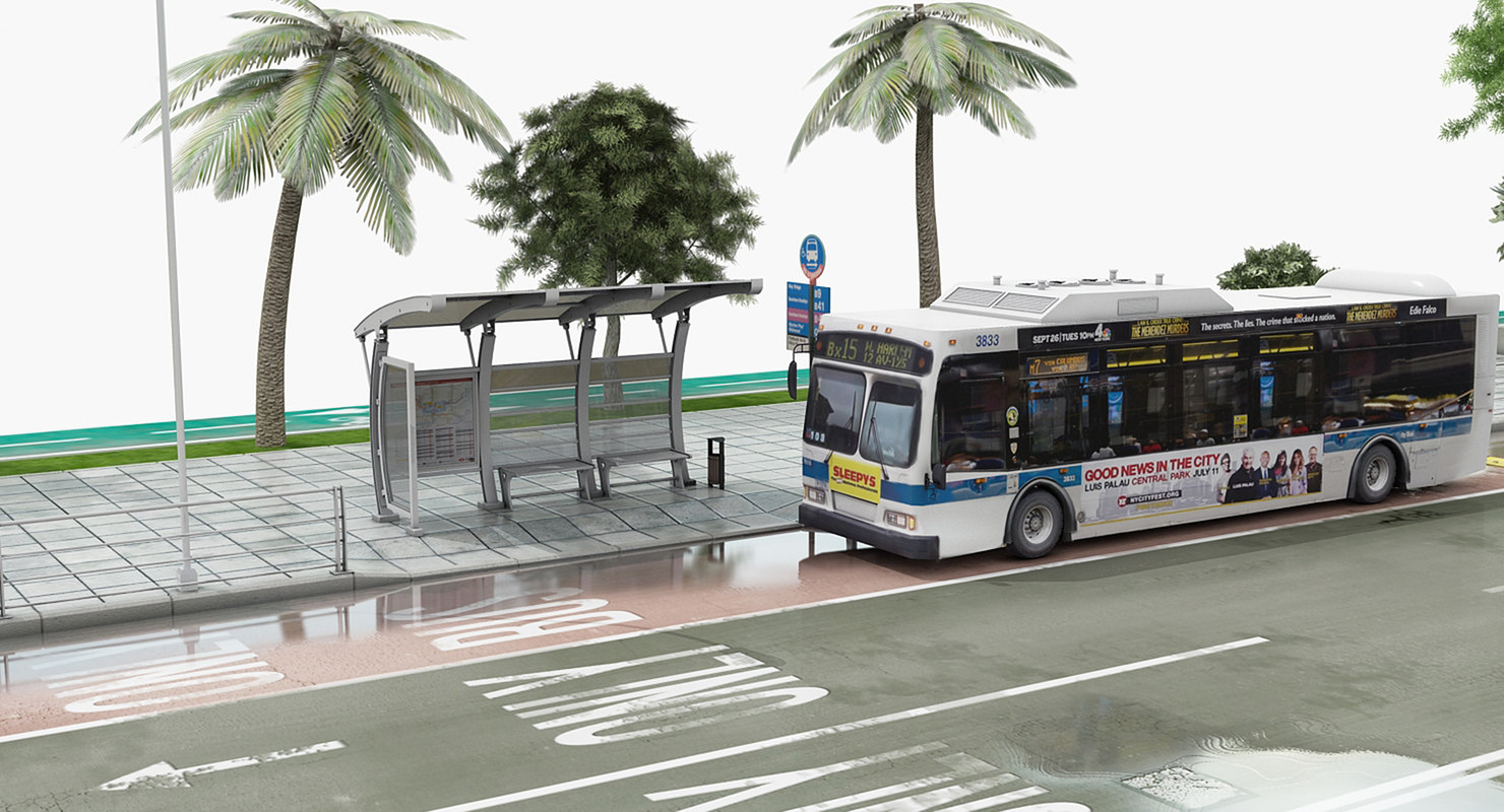 Bus stop 3D - TurboSquid 1313827