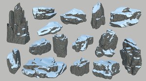 3d 25 stalagmite props cave