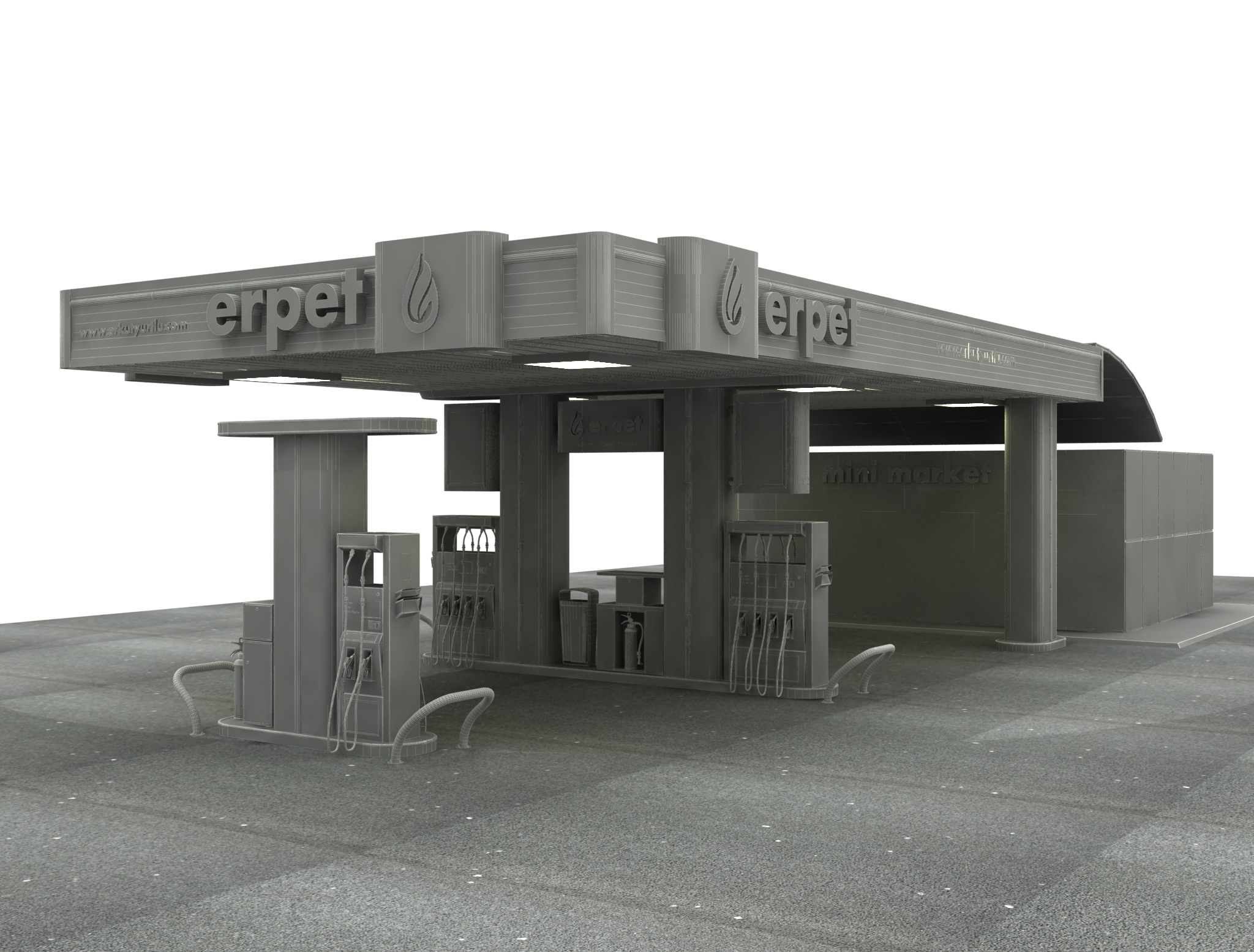 3D gas station model - TurboSquid 1315069