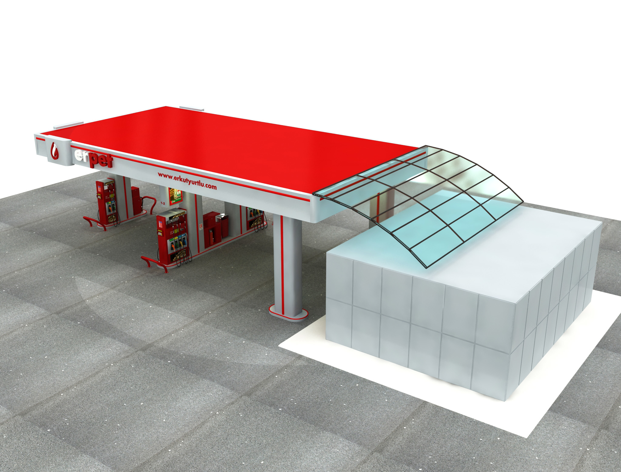 3D gas station model - TurboSquid 1315069
