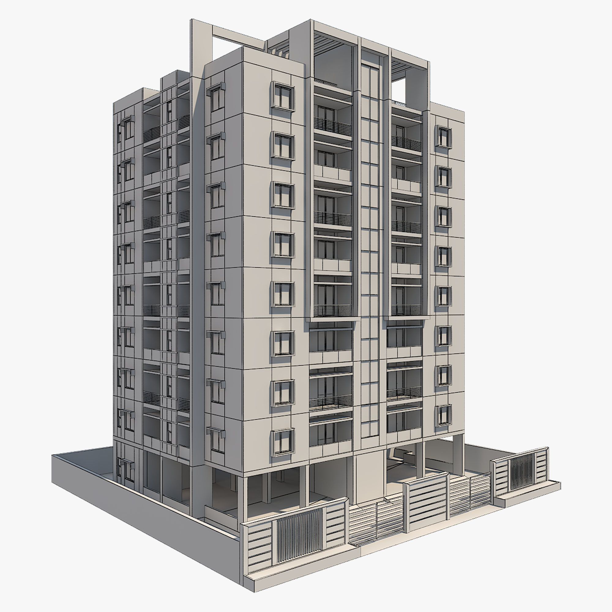 Free building apartment 3D model - TurboSquid 1315556