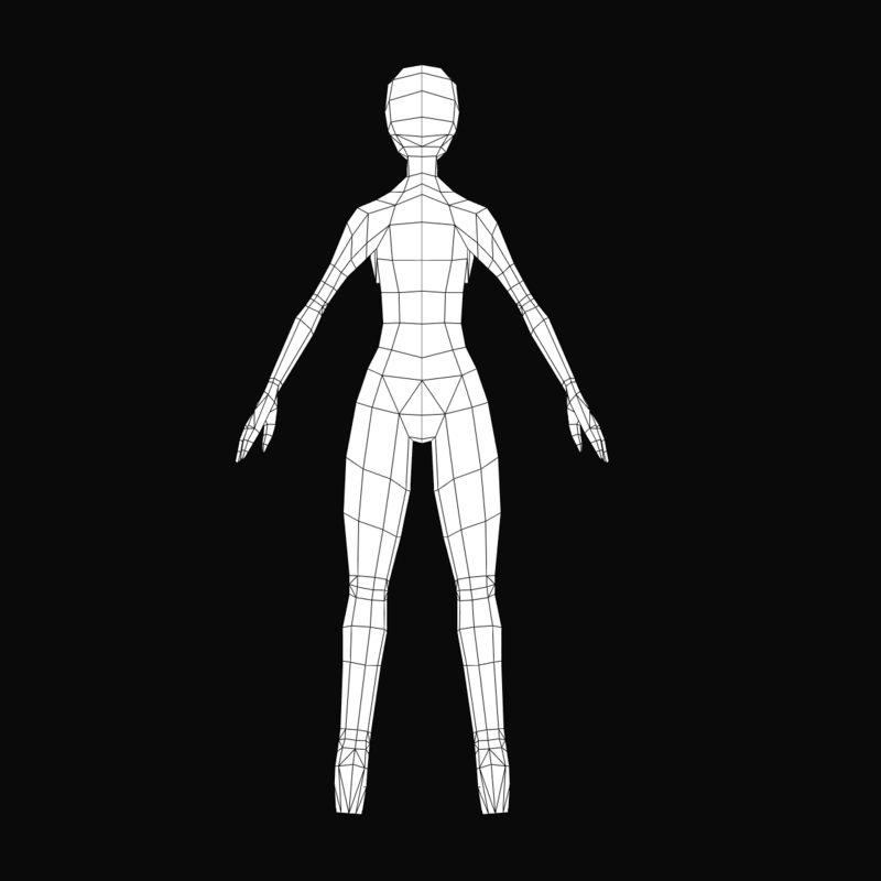 Base mesh humanoid female character 3D model - TurboSquid 1315607