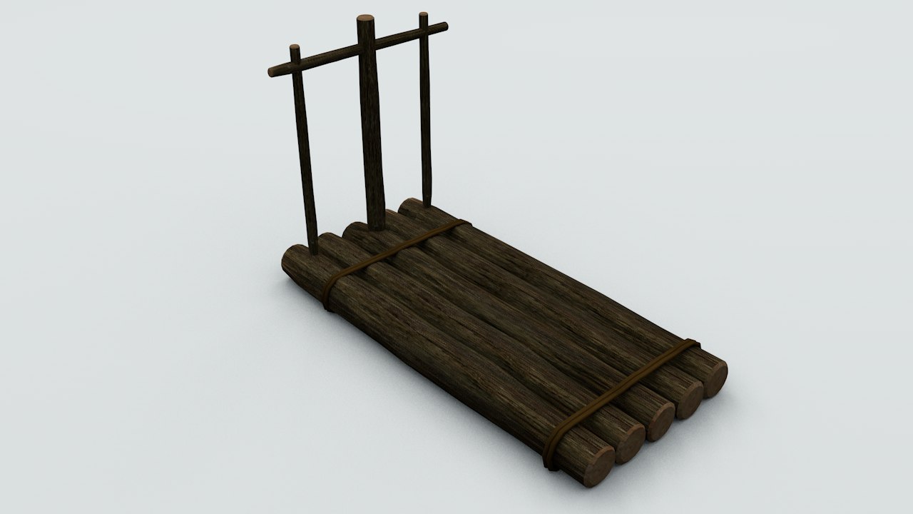 Wood raft model - TurboSquid 1316161