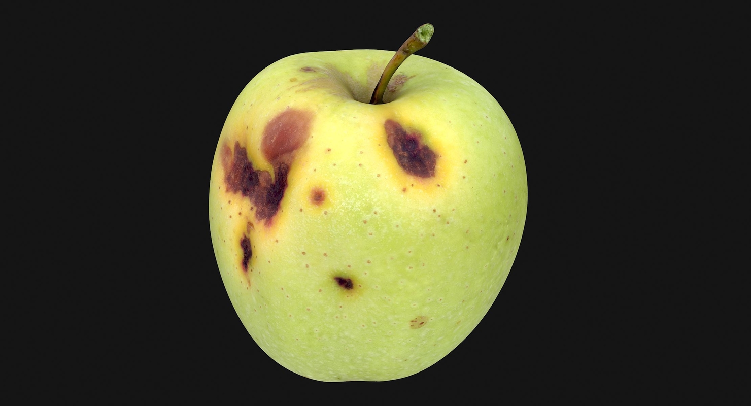 Apple green rotten model - TurboSquid 1316381