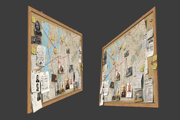 Detective pinboard 3D - TurboSquid 1316669