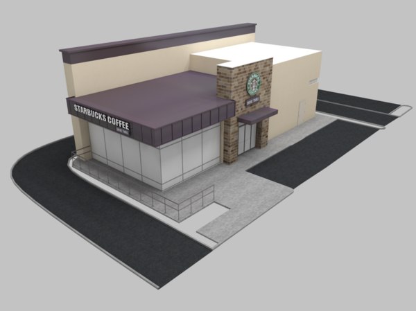 3D starbucks exterior model - TurboSquid 1316752