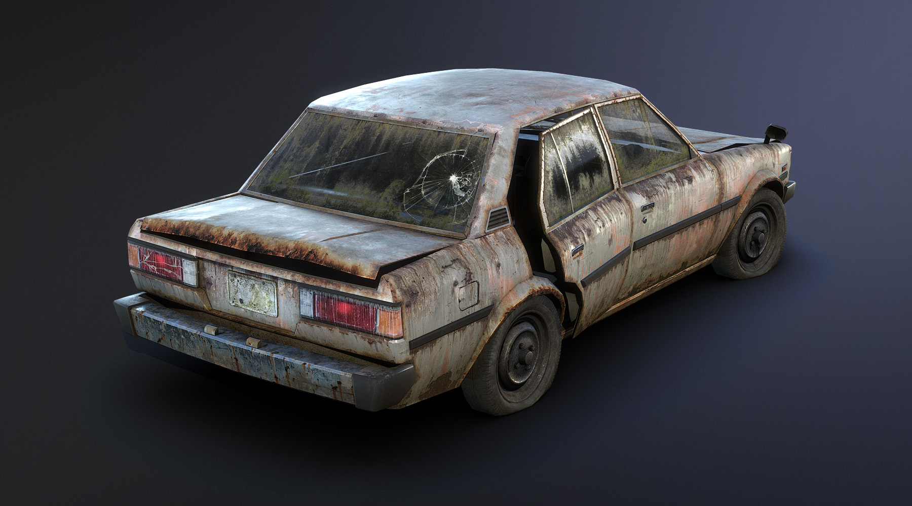 3D low-poly rusty toyota corolla - TurboSquid 1317488