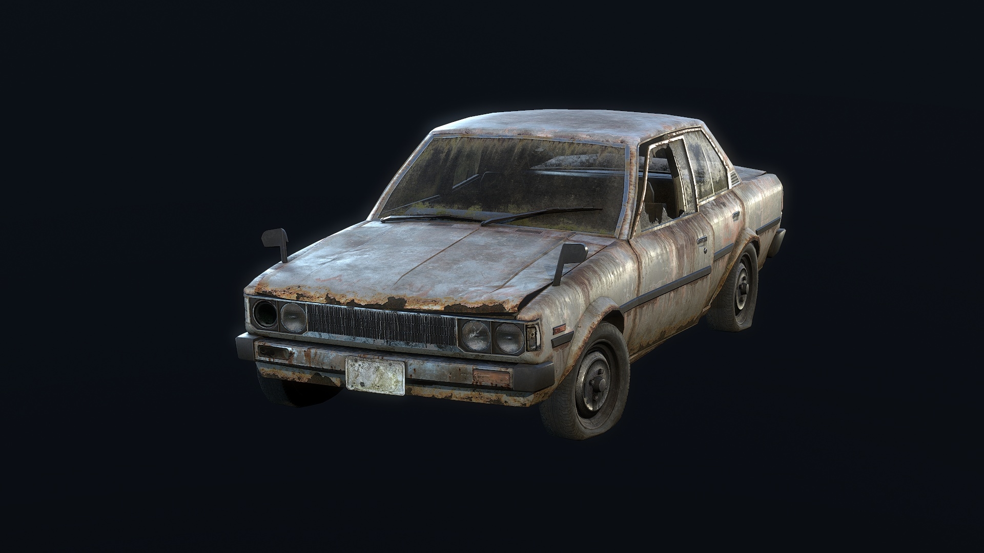 3D low-poly rusty toyota corolla - TurboSquid 1317488