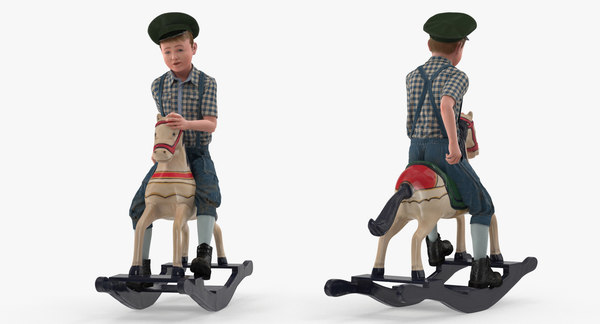 Vintage boy riding rocking horse model - TurboSquid 1317739