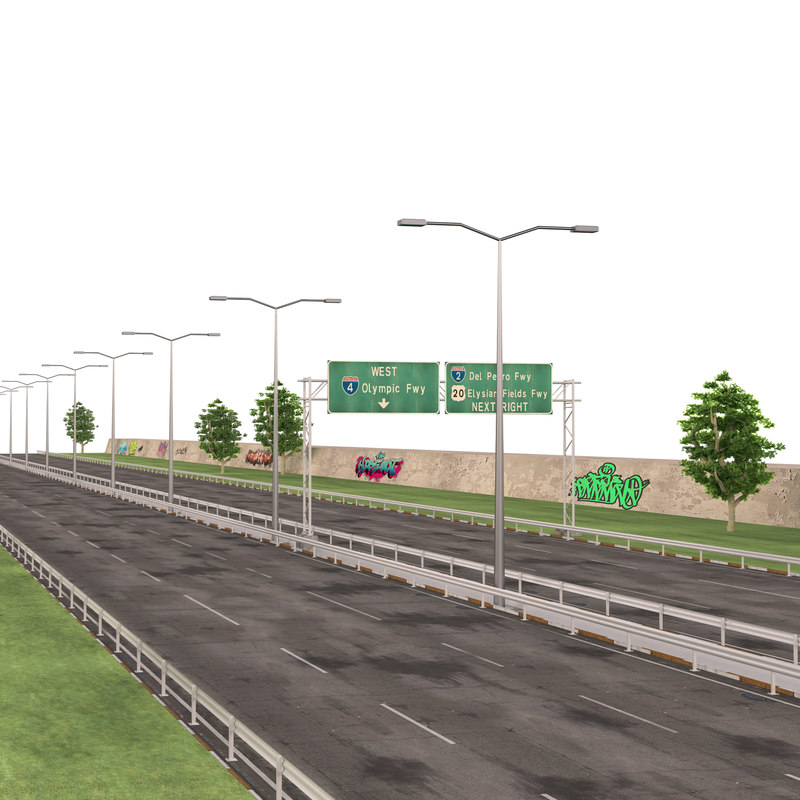 Highway way 3D model - TurboSquid 1317941