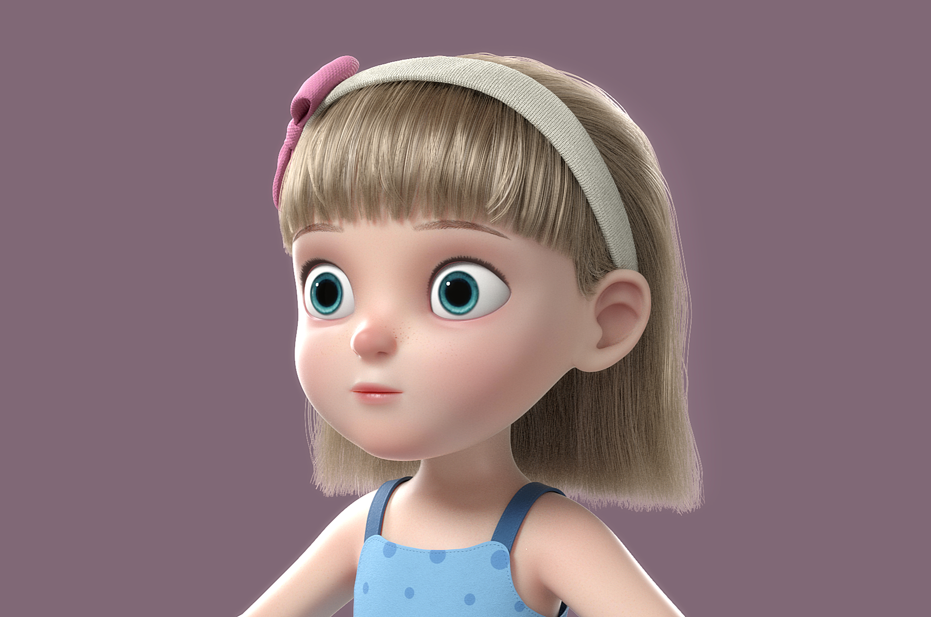 3d Cartoon Girl Rigged Turbosquid 1317956
