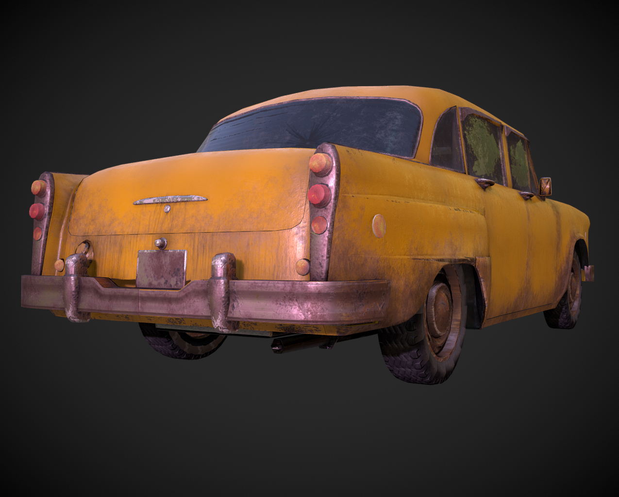 3D pbr realistic yellow taxi - TurboSquid 1318307