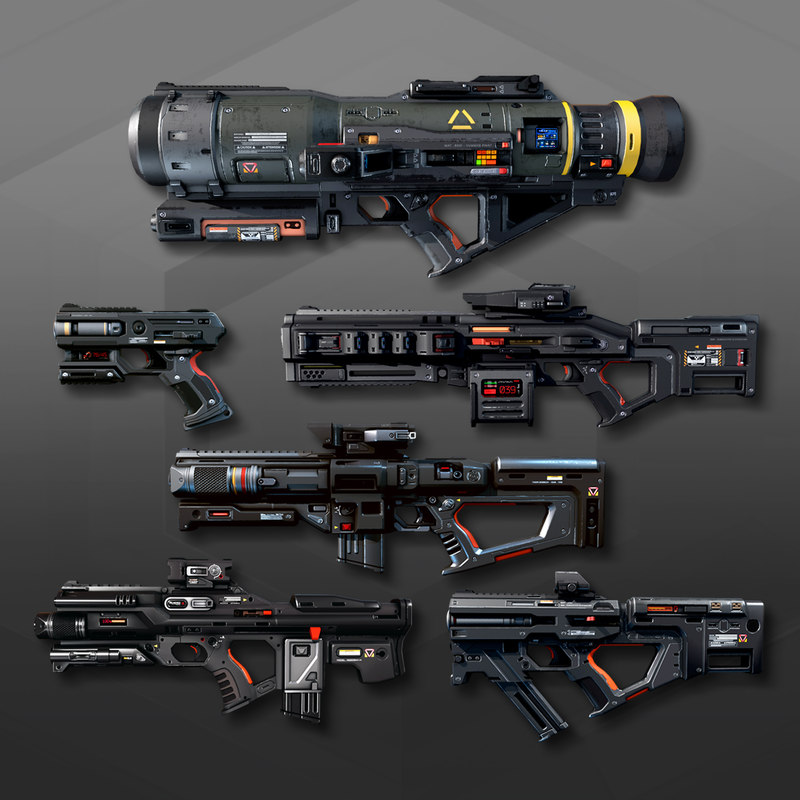 6 sf weapons pack 3D model - TurboSquid 1318462