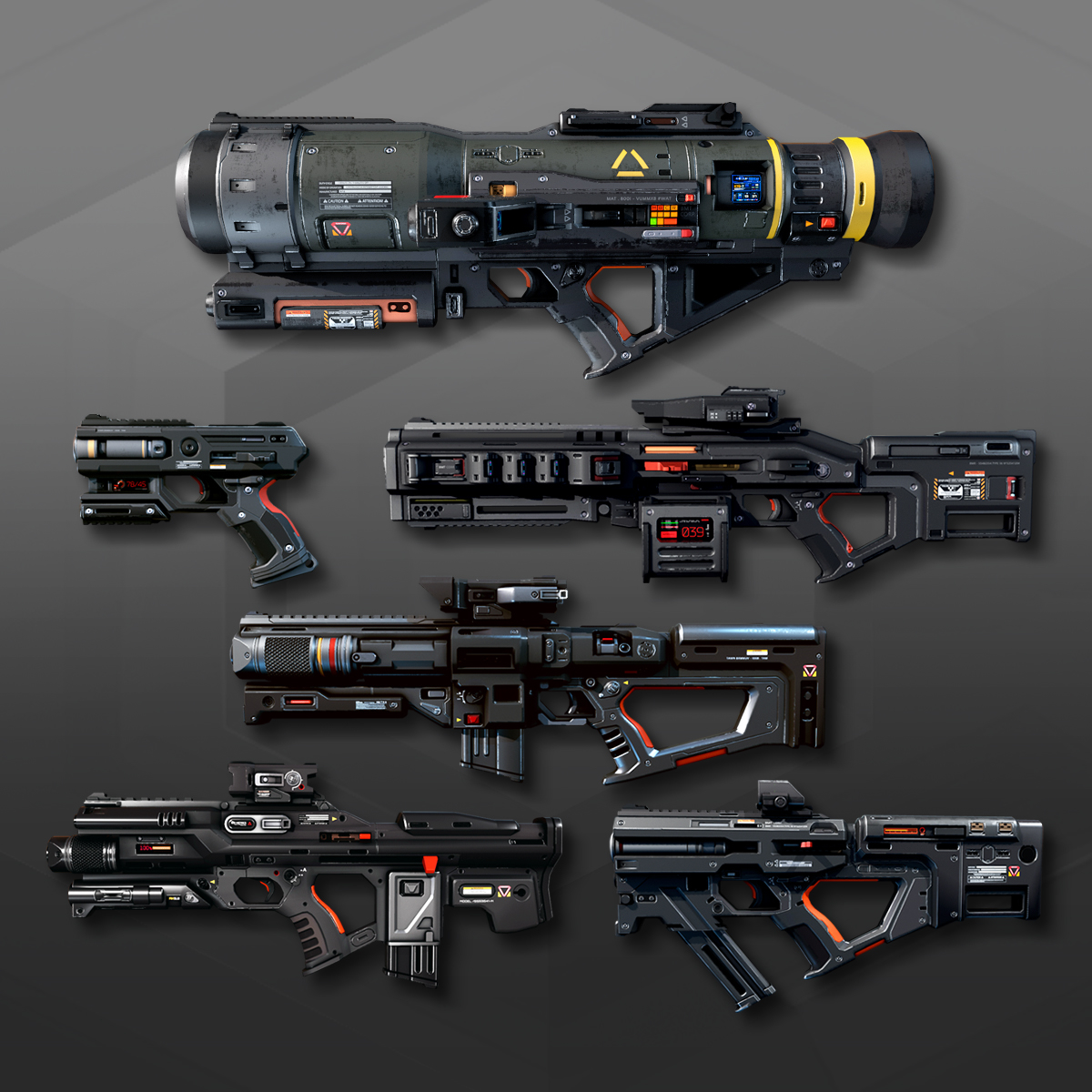 6 SF 무기 팩 3D 모델 - TurboSquid 1318462
