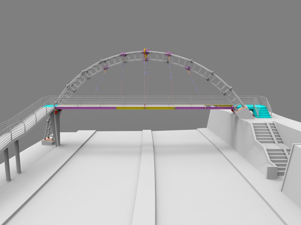 3D arc steel bridge - TurboSquid 1319660