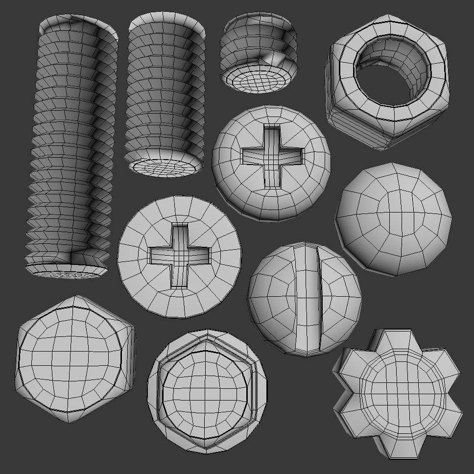 3D set screws bolts - TurboSquid 1321422