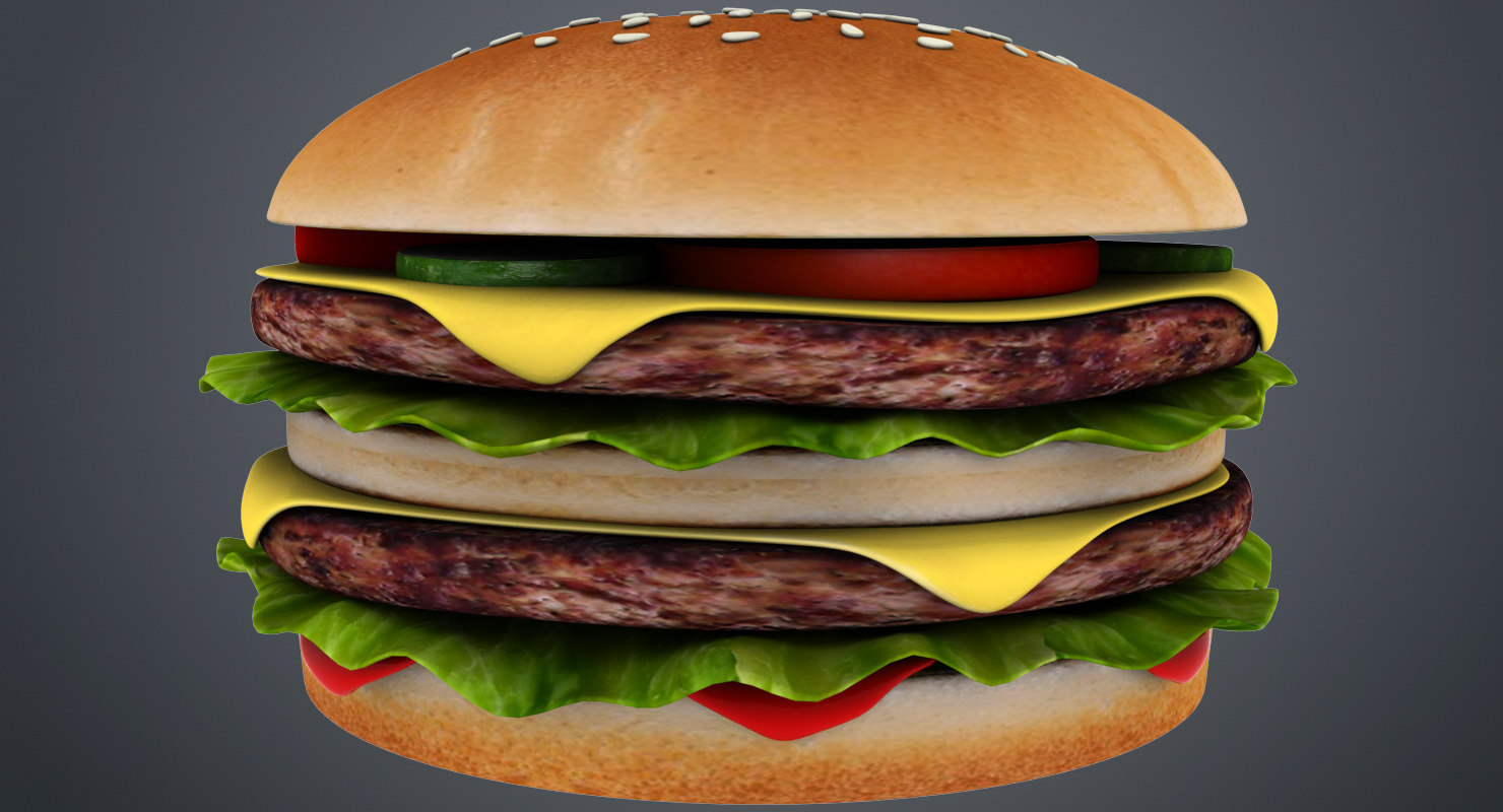 Double cheeseburger print 3D - TurboSquid 1321444