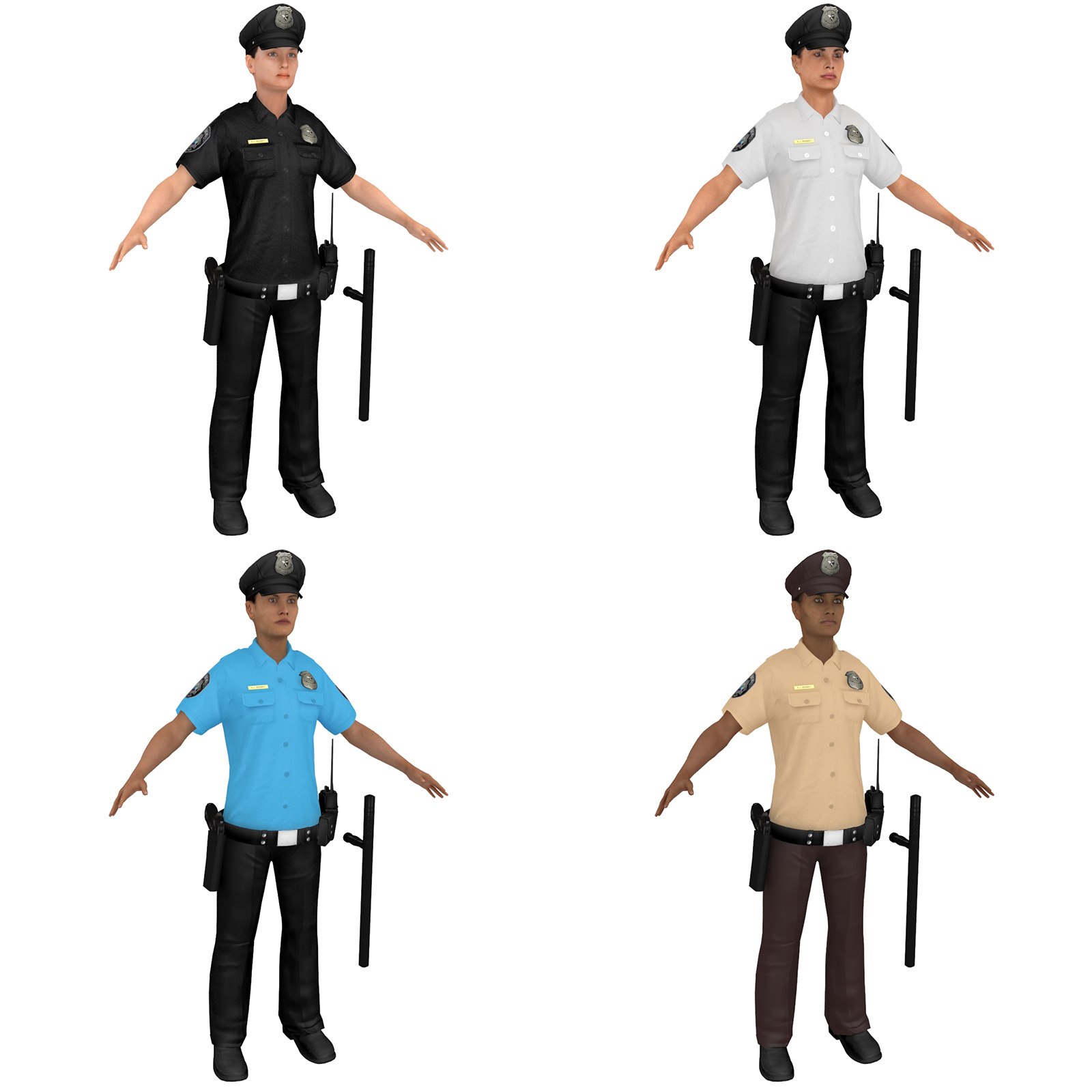 Pack female police officer model - TurboSquid 1321847