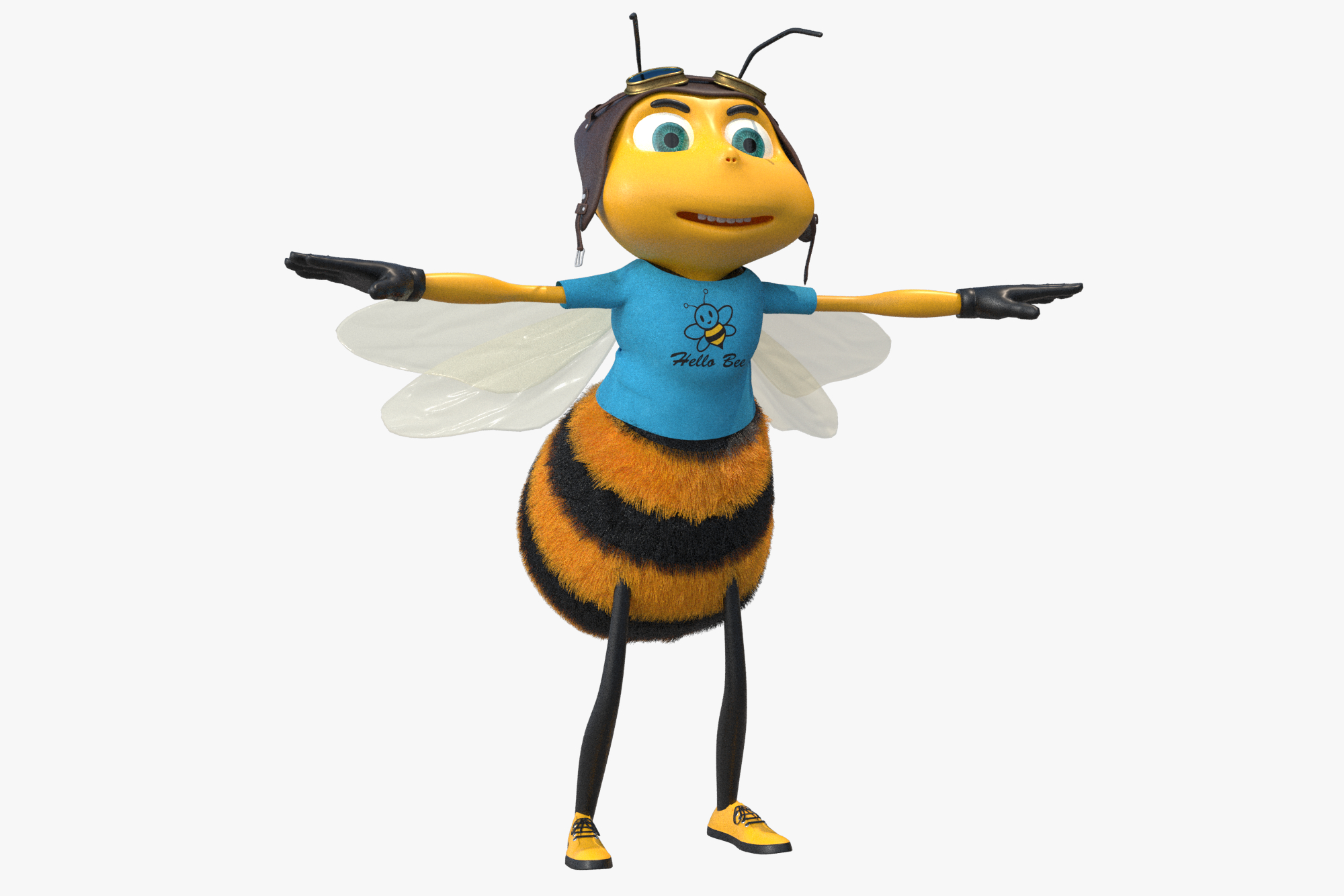 Bee cartoon character 3D model - TurboSquid 1321916