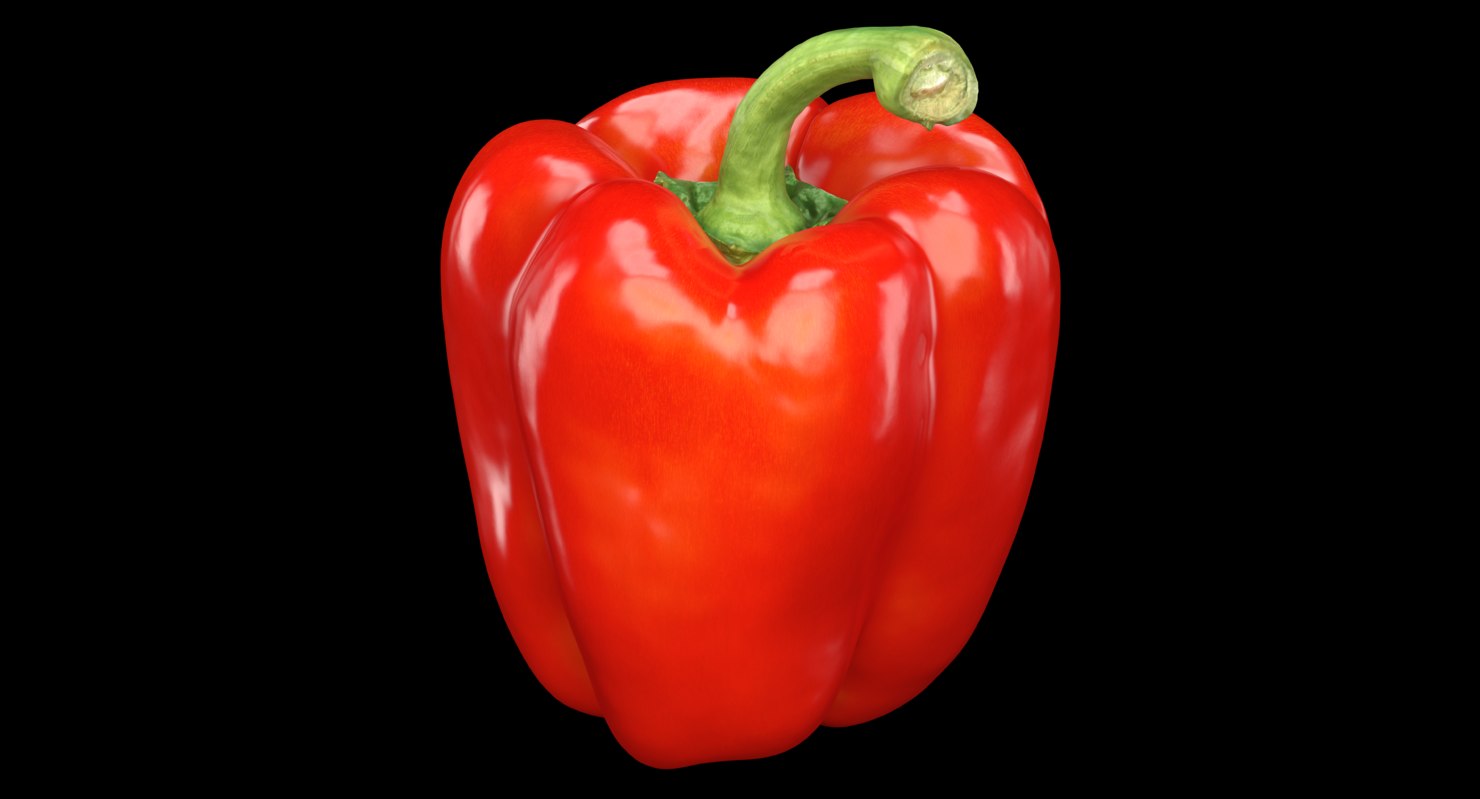3D model photorealistic red bell pepper - TurboSquid 1321931