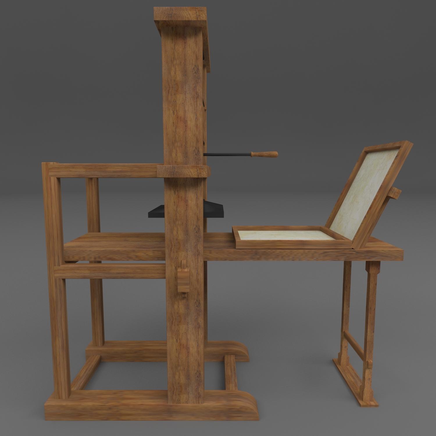 Gutenberg printing press 3D - TurboSquid 1322349