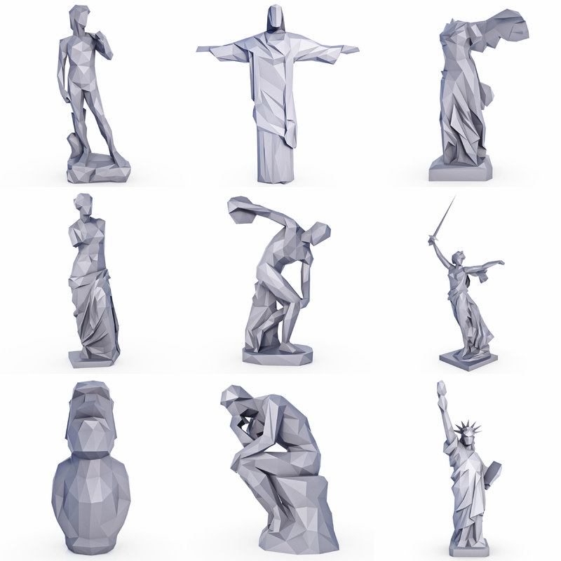 Popular sculptures statue set 3D - TurboSquid 1322612