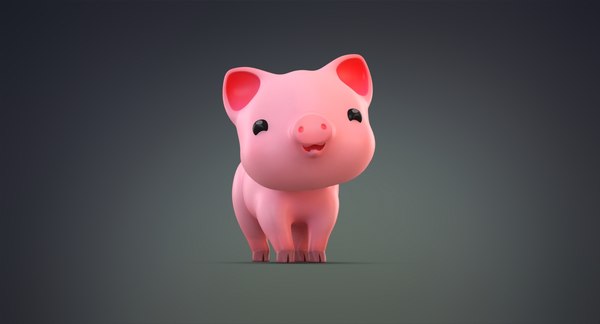 3D cute cartoon pig model - TurboSquid 1322930