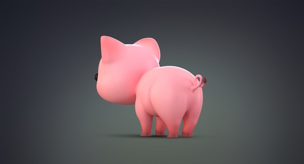 3D cute cartoon pig model - TurboSquid 1322930